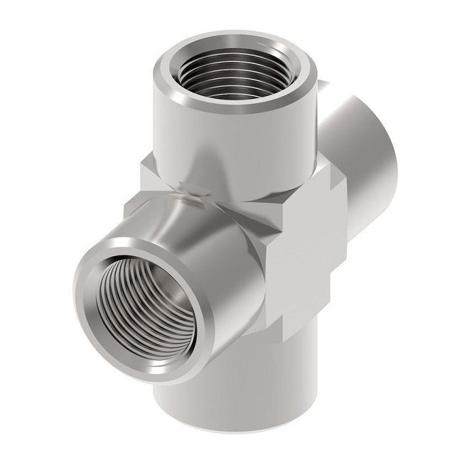 2080-12-12S Aeroquip by Danfoss | Internal Pipe Cross Adapter | -12 Fe ...